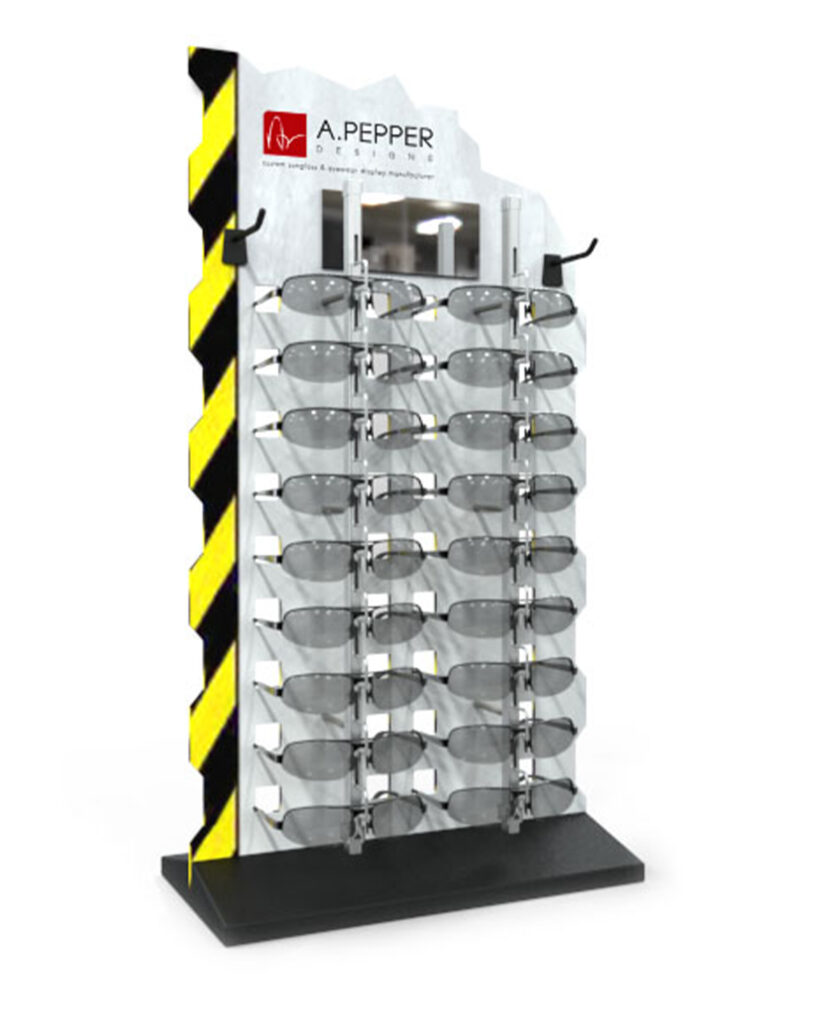 Locking Safety Glasses Display- #414 Custom 18pc Safety locking Counter